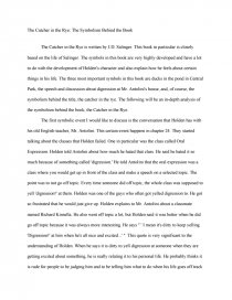 Catcher In The Rye Symbolism